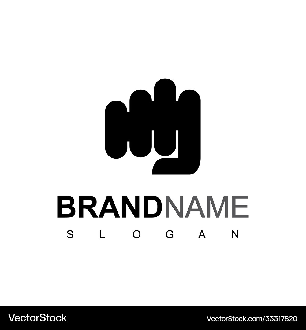 Punch hand logo isolated in white background Vector Image