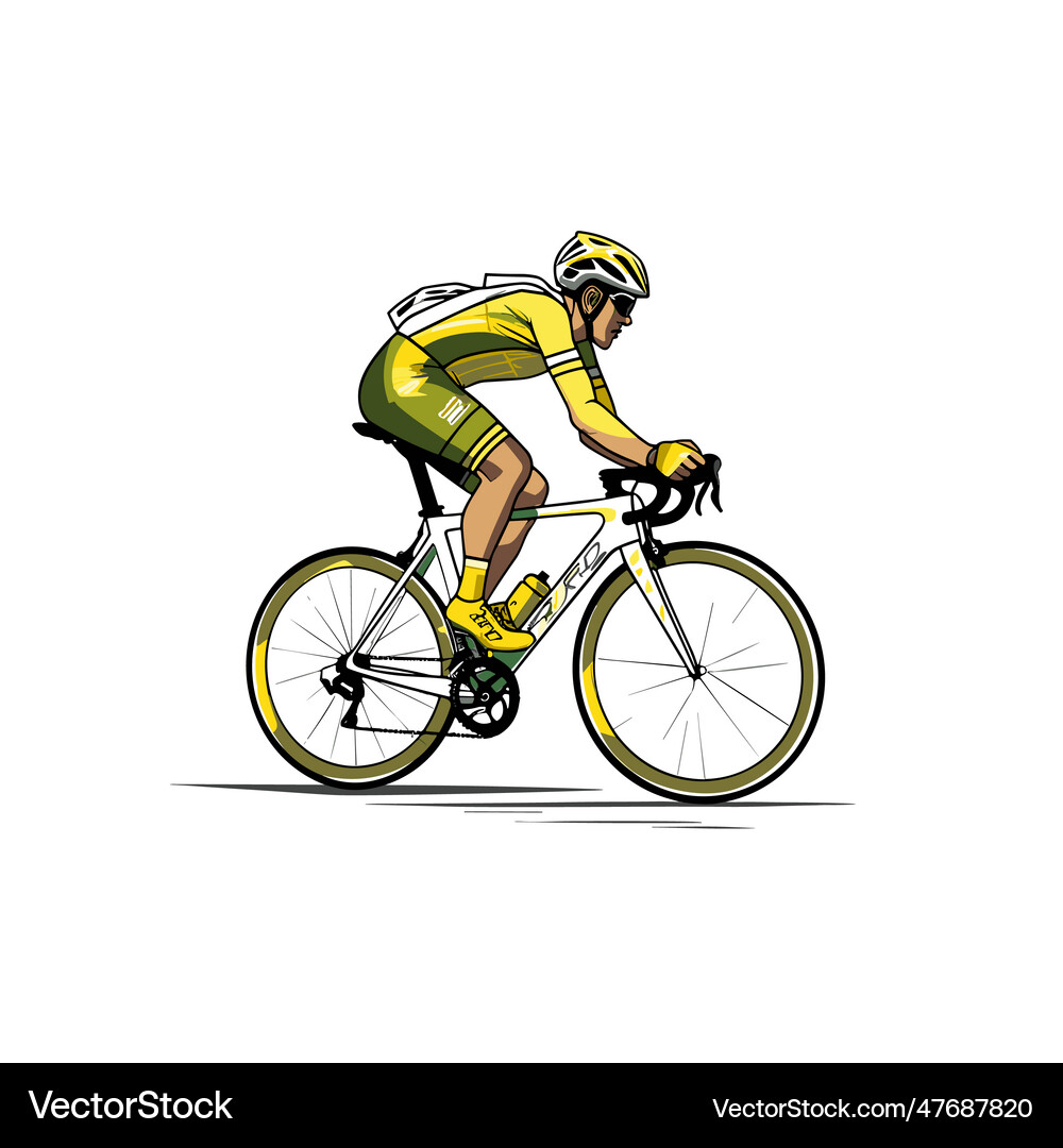 Road cyclist hand-drawn cyclist doodle style Vector Image