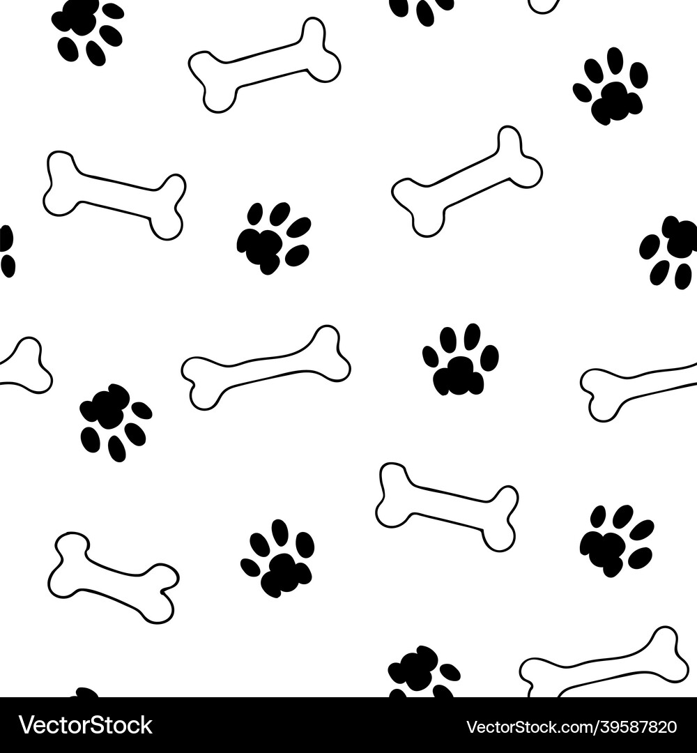 Seamless repeat pattern pet dog paw foot Vector Image