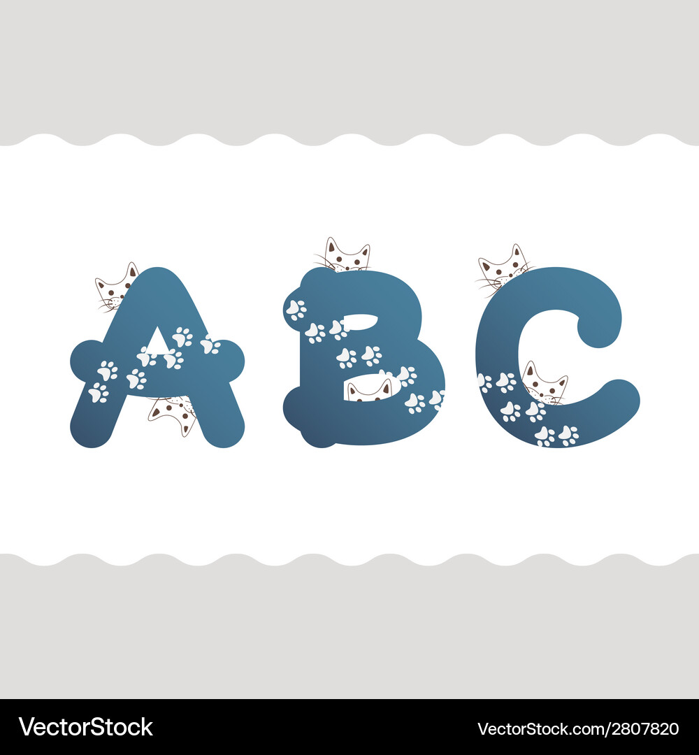 Set of cat letters Royalty Free Vector Image - VectorStock