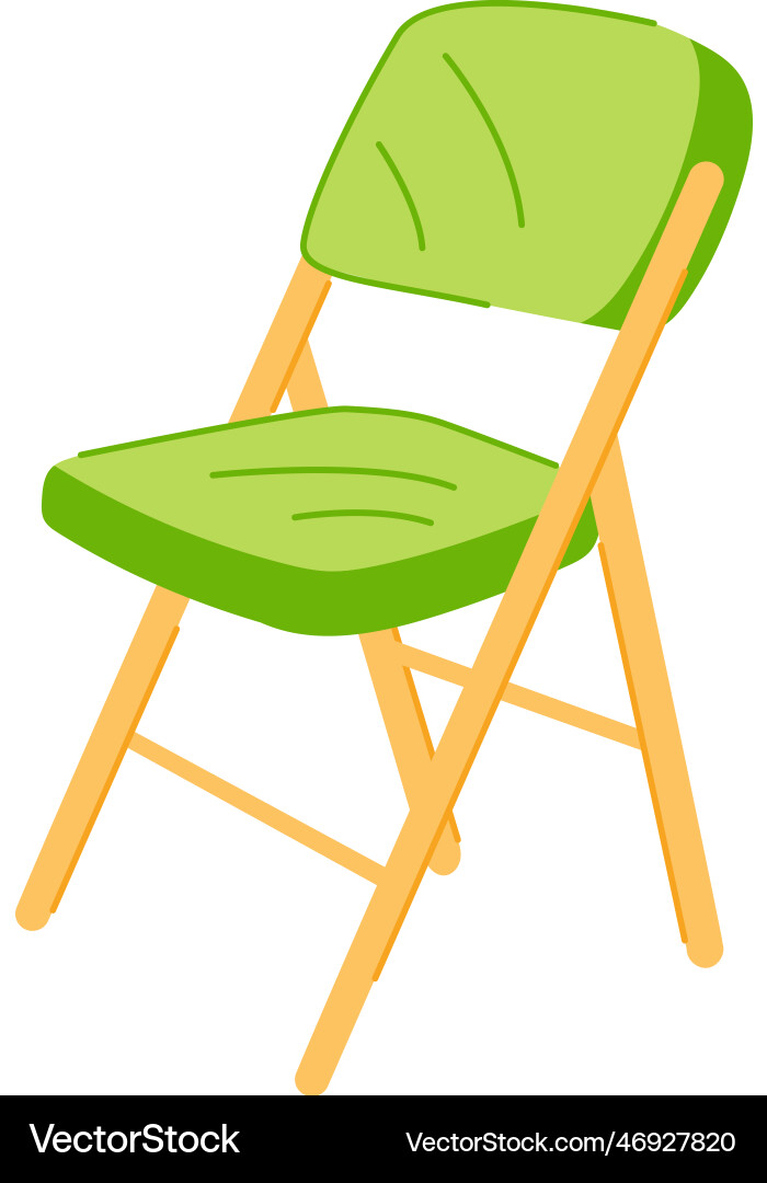 Sit folding chair cartoon Royalty Free Vector Image