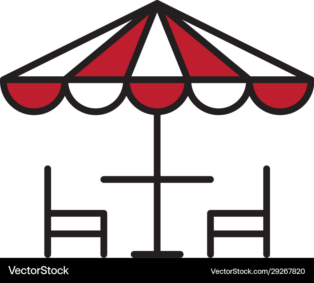 Terrace cafe icon concept isolated on white Vector Image