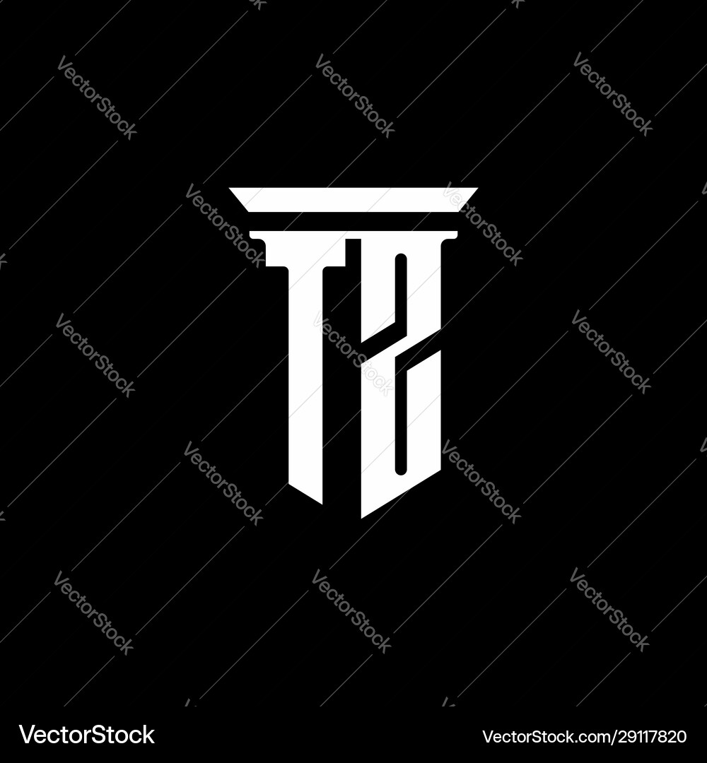 Tz monogram logo with emblem style isolated Vector Image