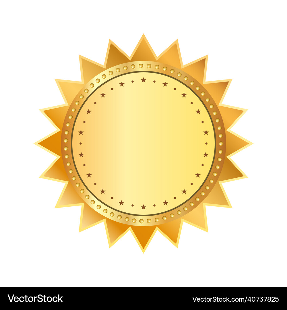 Blank golden label template isolated on white Vector Image