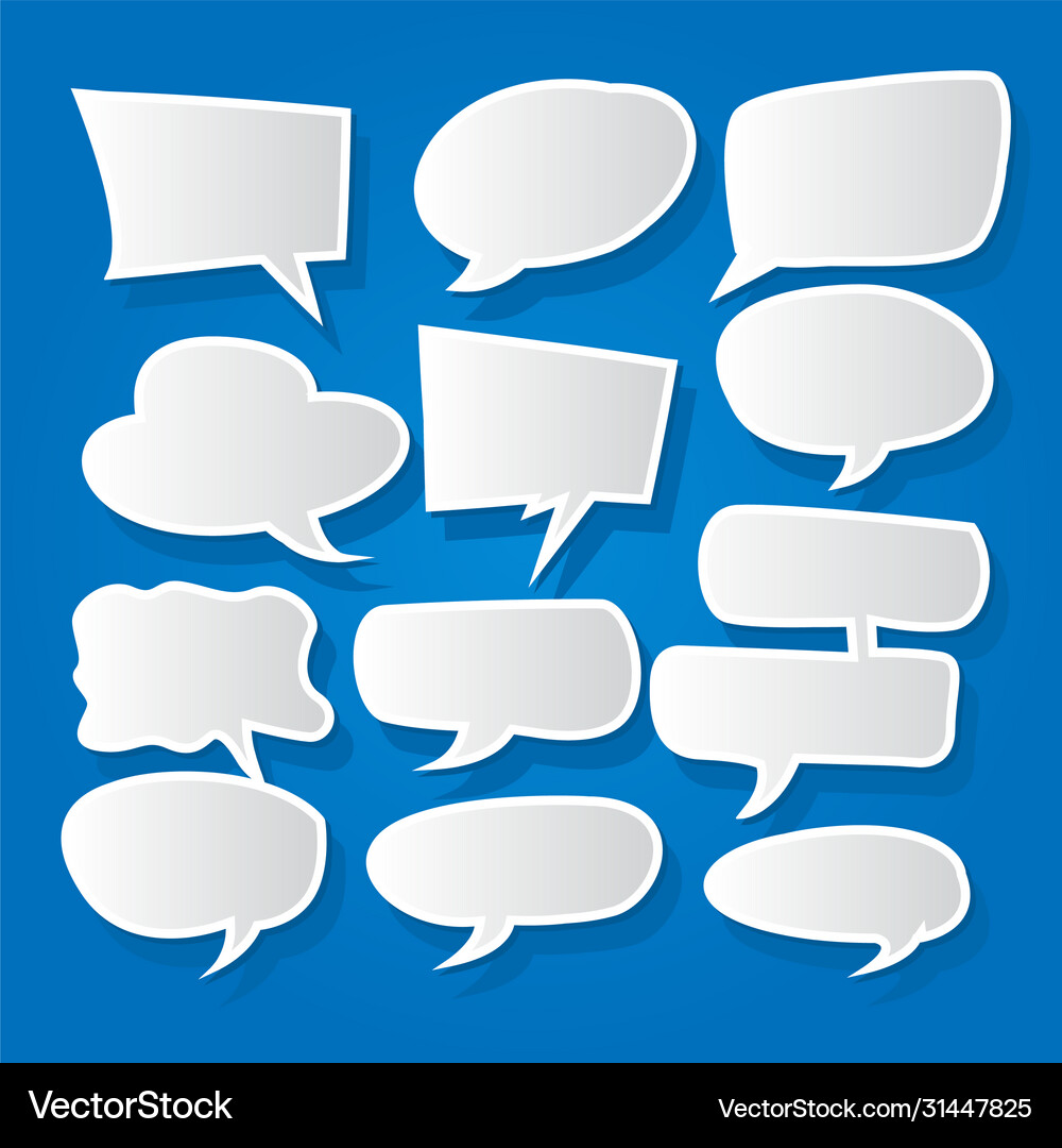 Comic bubble speech balloons speech cartoon 39 Vector Image
