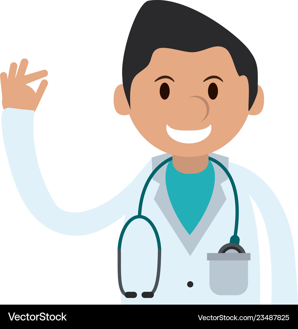 Doctor greeting cartoon Royalty Free Vector Image