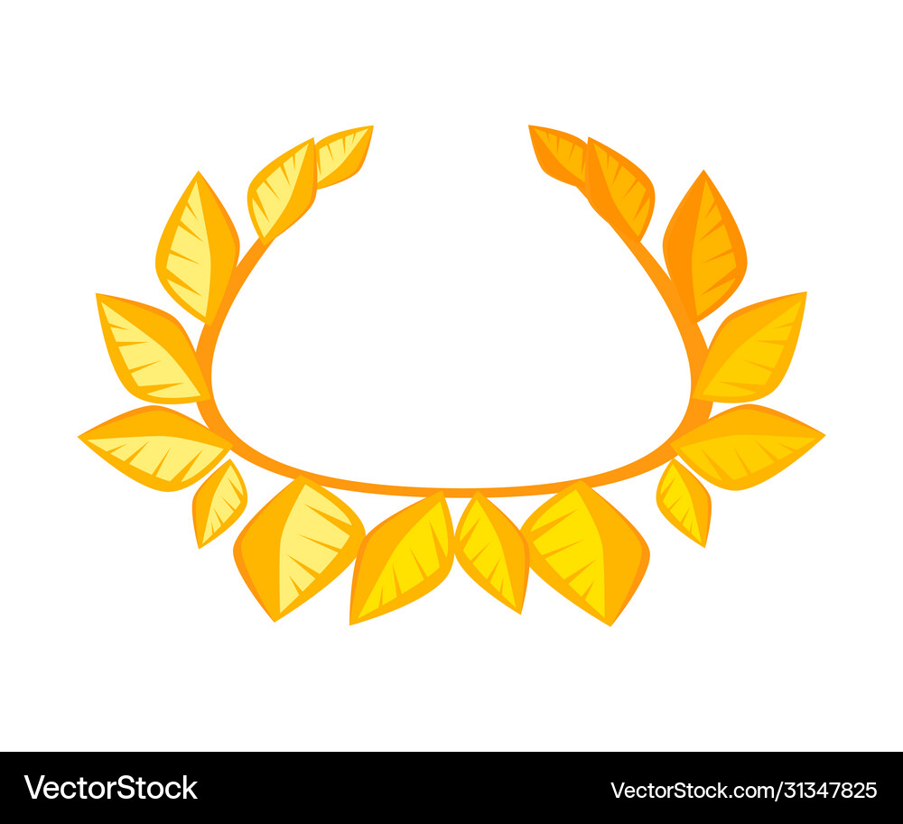 Flat laurel wreath knight item isolated on white Vector Image