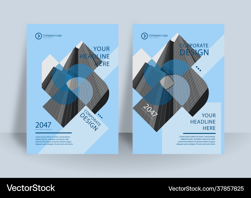 Modern blue cover design template graphic design Vector Image