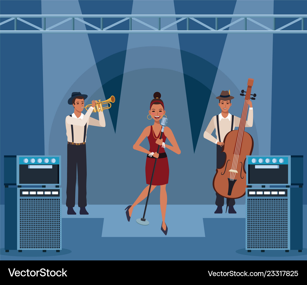 Music band cartoon Royalty Free Vector Image - VectorStock