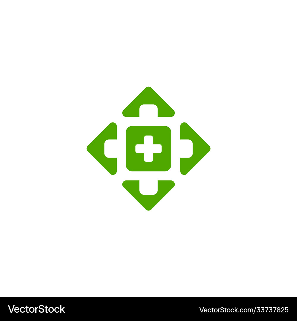 Plus medical symbol square box geometric simple Vector Image