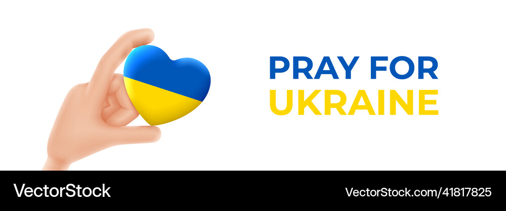 Pray for ukraine banner concept Royalty Free Vector Image