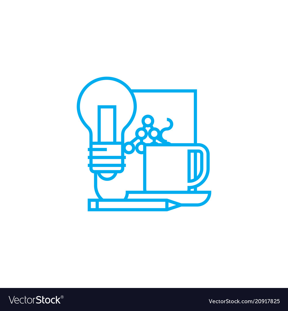Project work linear icon concept work Royalty Free Vector