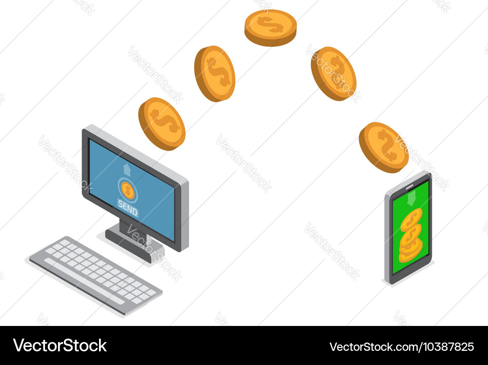 Sending and receiving money send wireless Vector Image