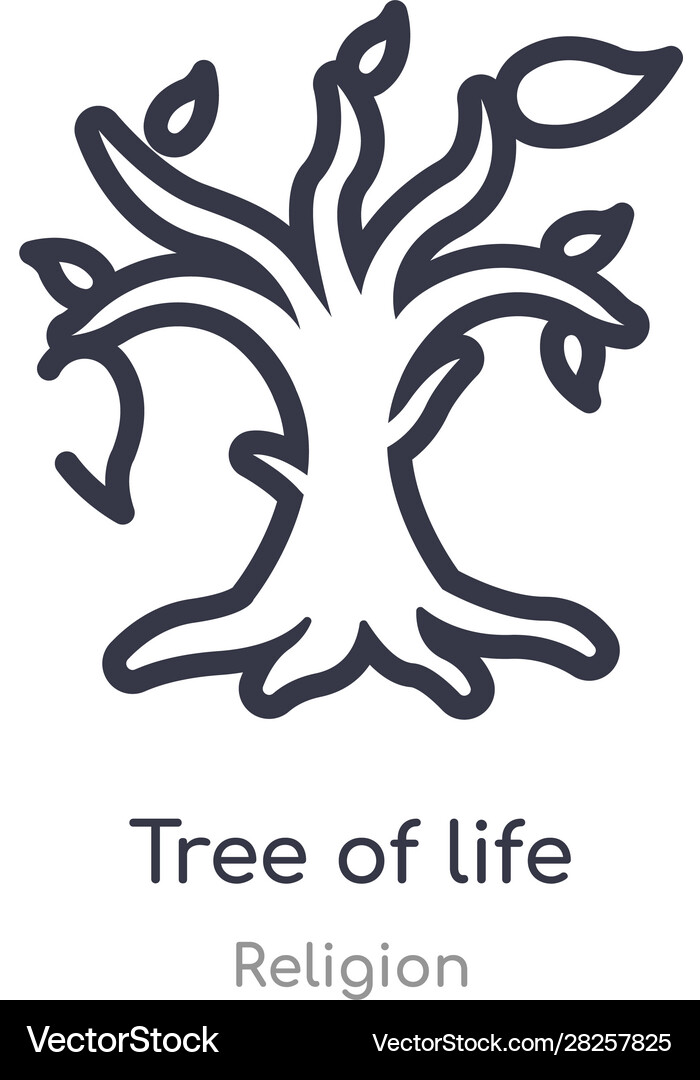 Tree life outline icon isolated line from Vector Image