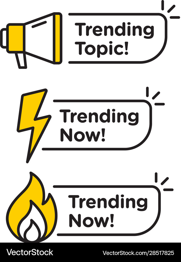 Trending topic logo icon or symbol set with black Vector Image