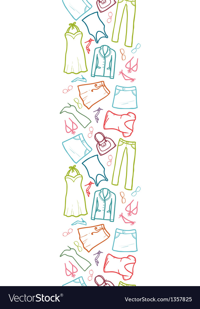 Wardrobe clothing vertical seamless pattern border
