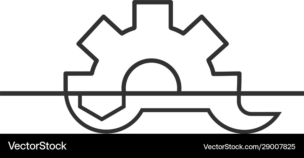 Wrench and gear icon a symbol development Vector Image