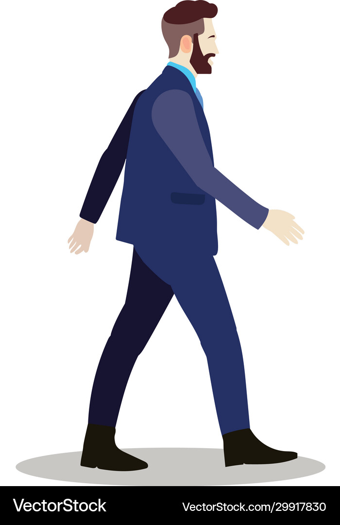 Businessman walking with isolated white Royalty Free Vector
