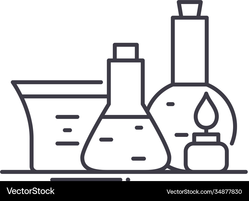Chemical equipment icon linear isolated Royalty Free Vector