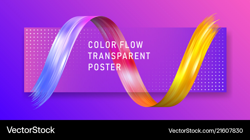 Colorful flow poster transparent big spin wave Vector Image