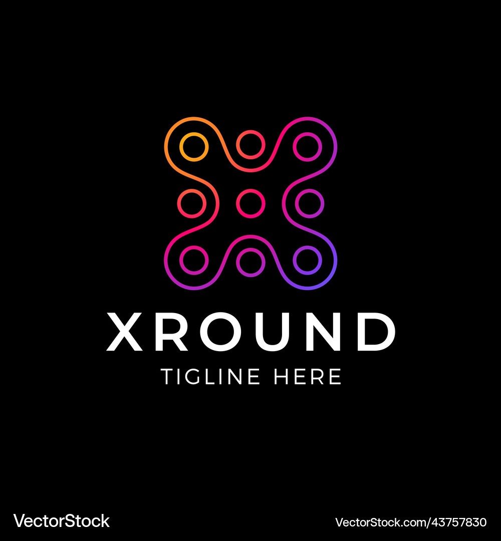 Colorful gradient x letter initial logo template Vector Image