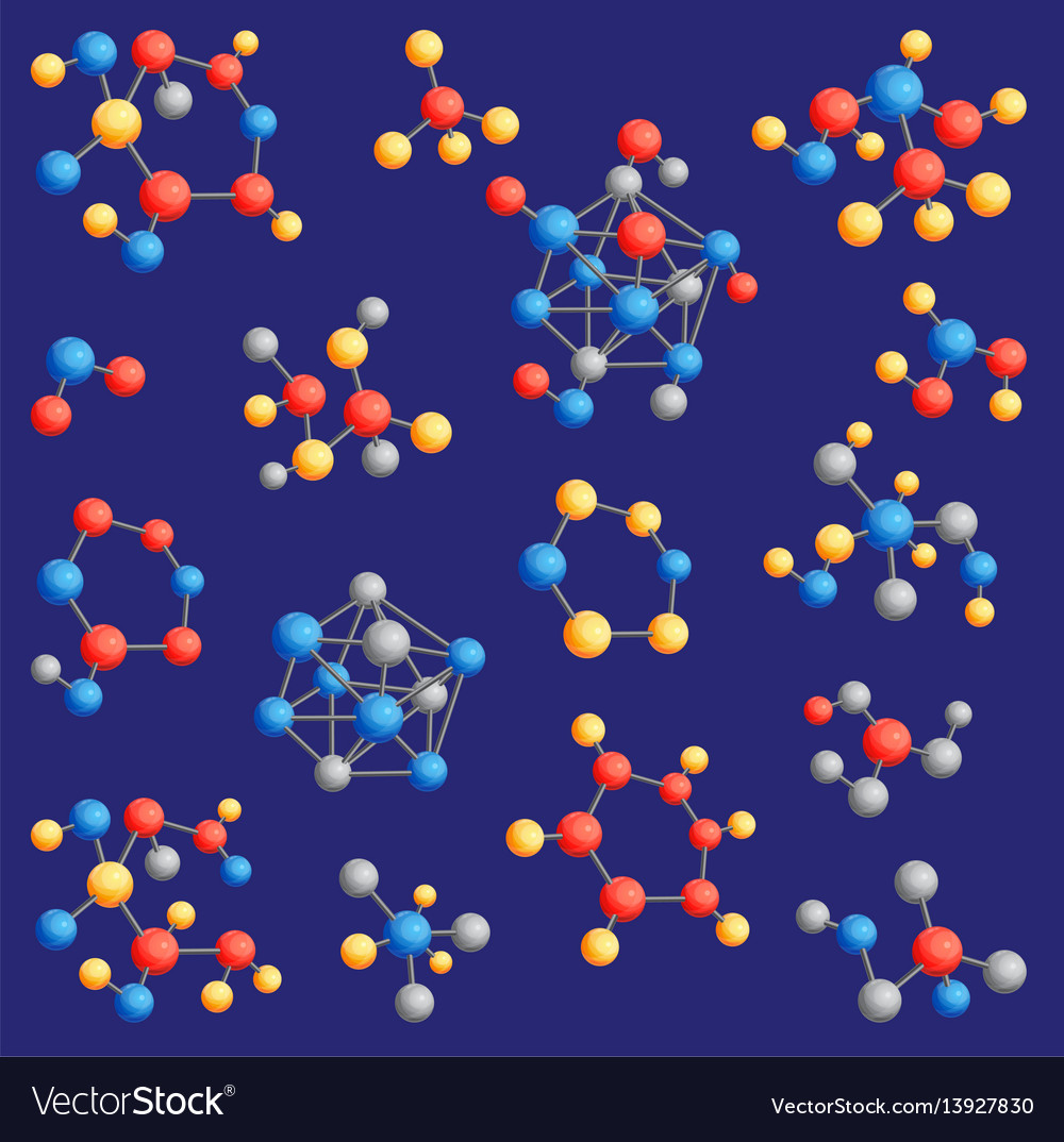 Colorful molecular structures in the form of Vector Image