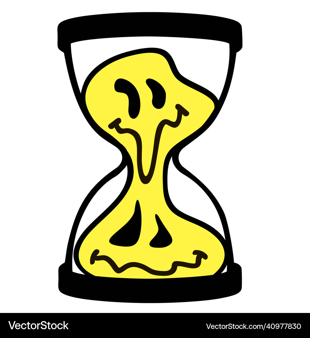 Melting smile and hourglass hourglass creative Vector Image