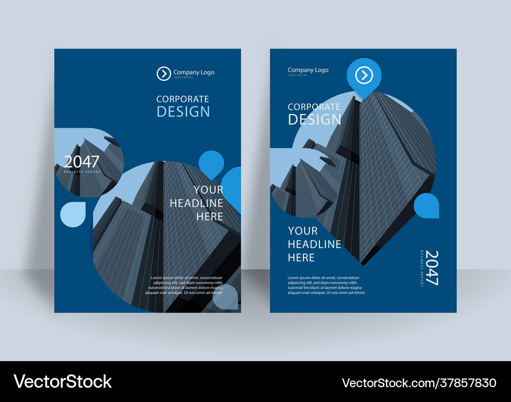 Modern blue cover design template graphic design Vector Image