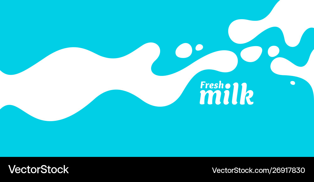 Modern poster fresh milk with splashes on a light Vector Image