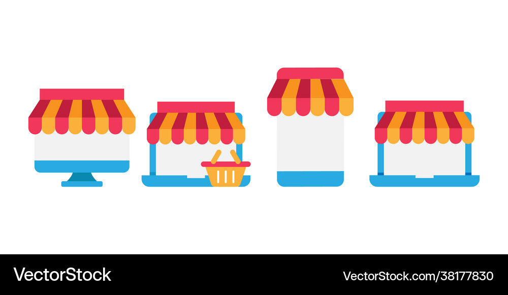 Online store icon design modern shopping Vector Image
