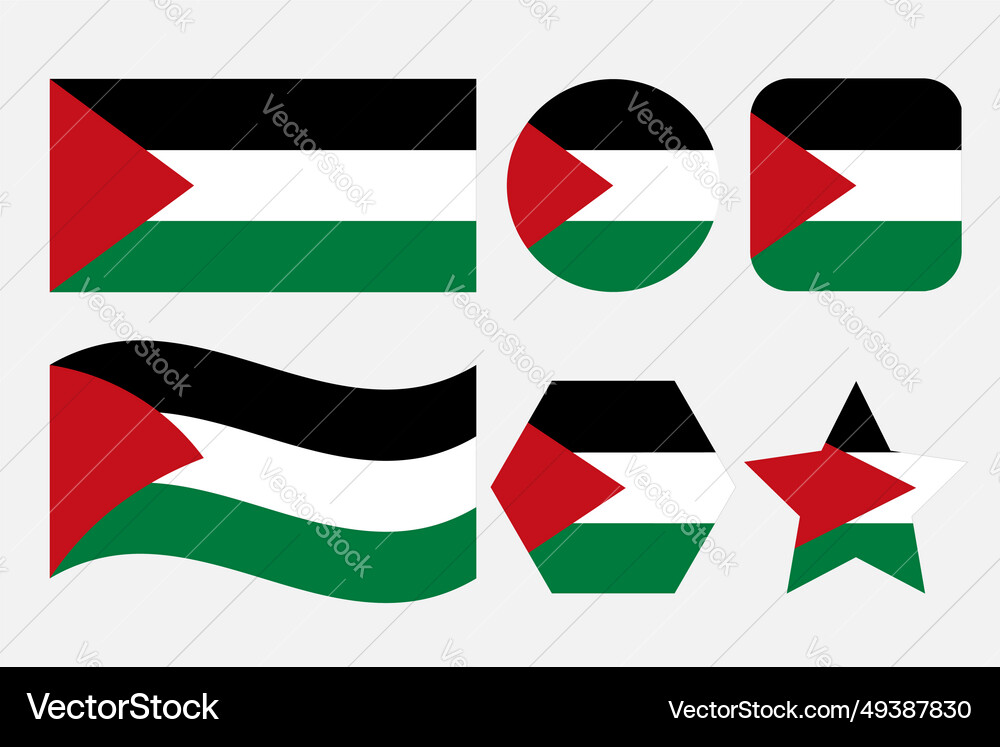 Palestine flag simple for independence day Vector Image
