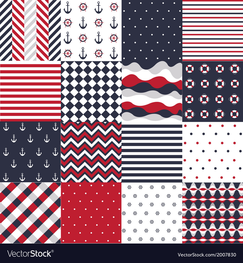 Seamless pattern with nautical elements Royalty Free Vector