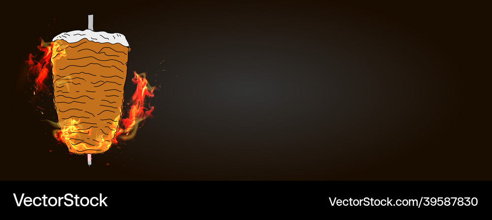 Shawarma cooking and ingredients for kebab Vector Image