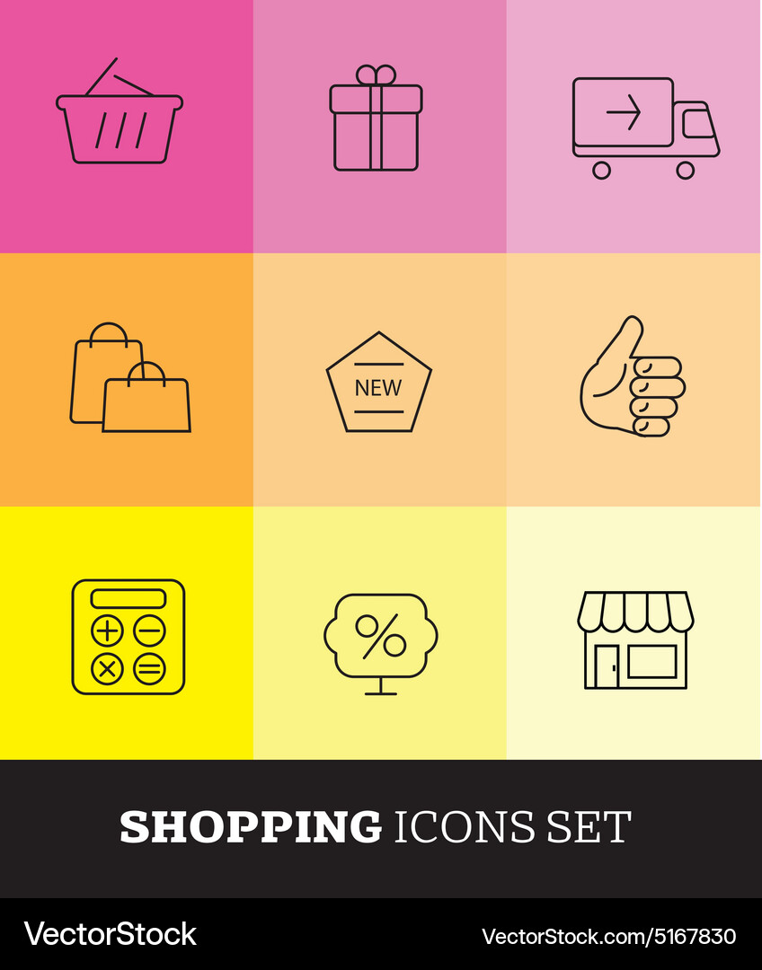 Shopping icons set Royalty Free Vector Image - VectorStock