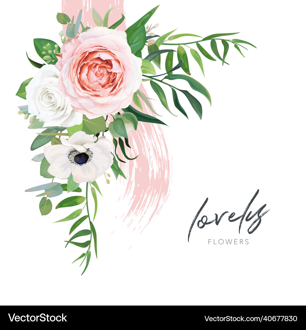 Spring summer wedding floral invite card Vector Image