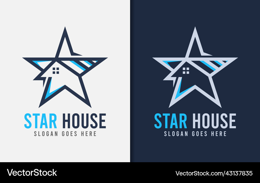 Abstract star and house shape logo design Vector Image