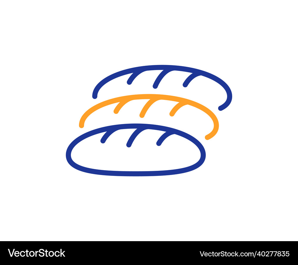 Bread line icon bakery food sign Royalty Free Vector Image