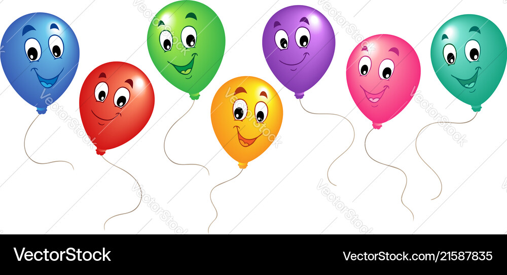 Colorful Cartoon Balloons Royalty Free Vector Image