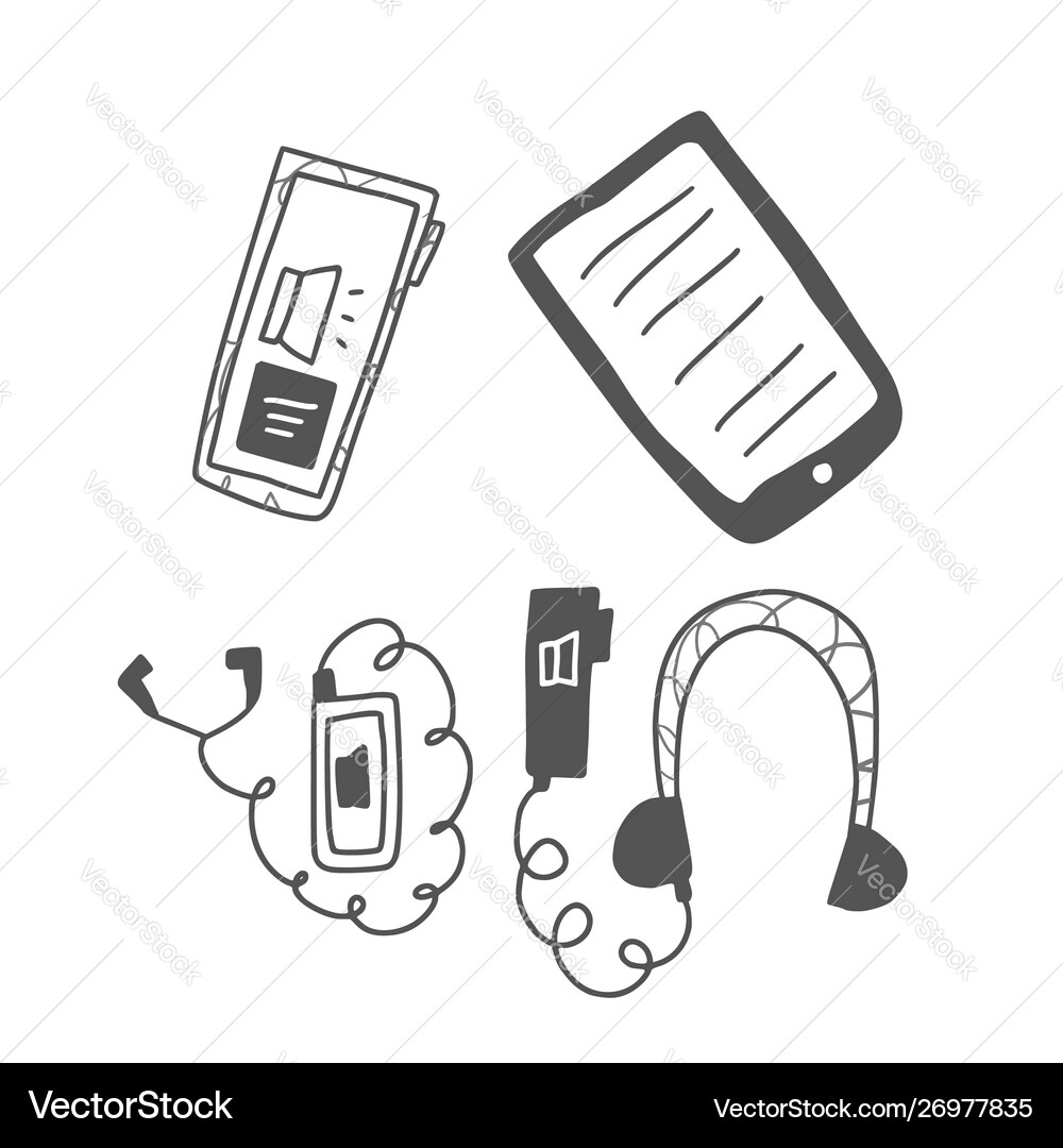 Digital books set in doodle style Royalty Free Vector Image