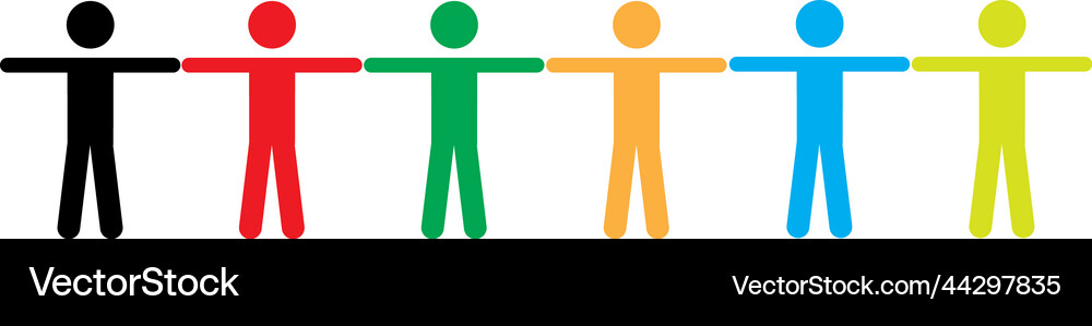 Human figures in a row Royalty Free Vector Image