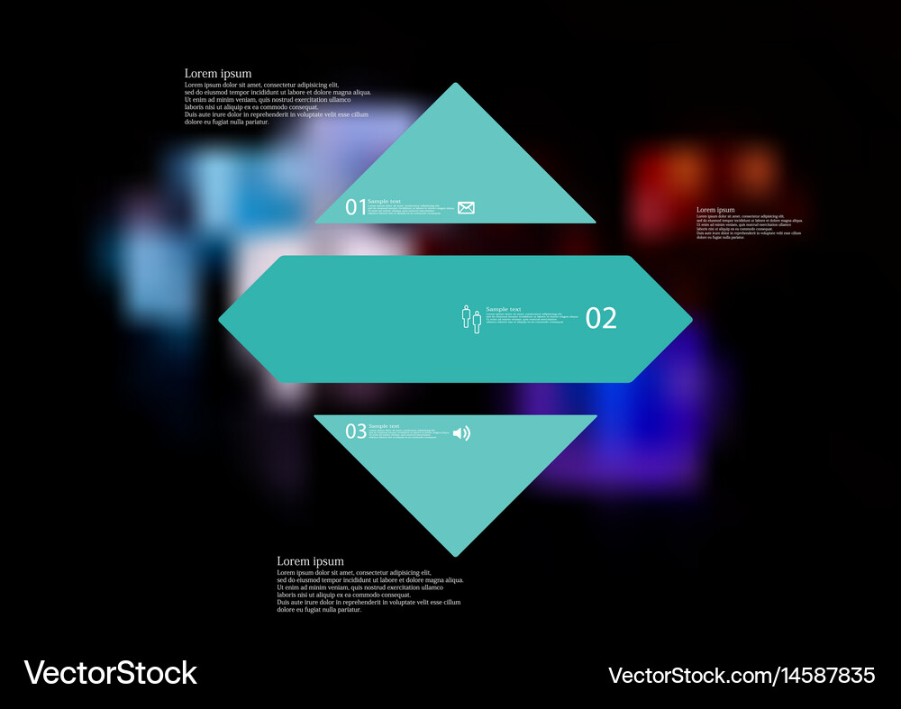 Infographic template with rhombus horizontally Vector Image