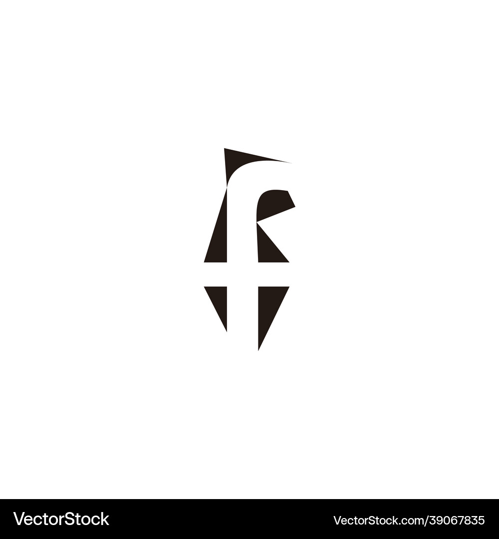 Letter f unique negative space geometric simple Vector Image