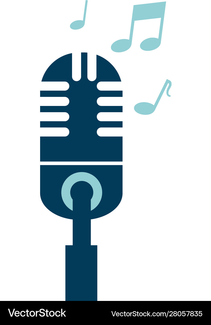 Microphone music detailed style icon Royalty Free Vector