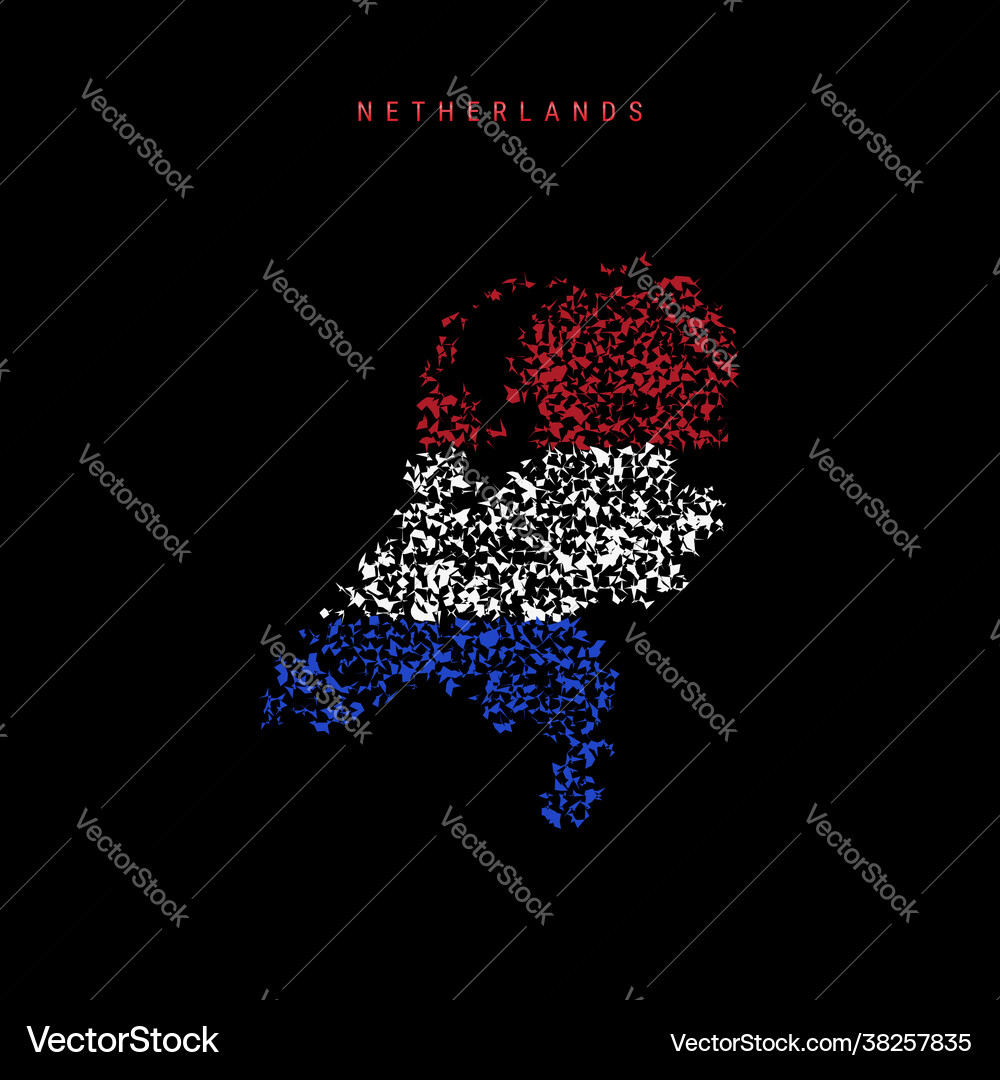 Netherlands holland flag map chaotic particles Vector Image