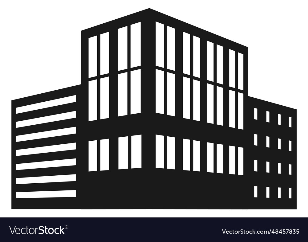 Office building icon city construction black Vector Image