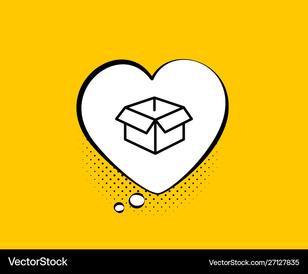 Opened box line icon logistics delivery sign Vector Image