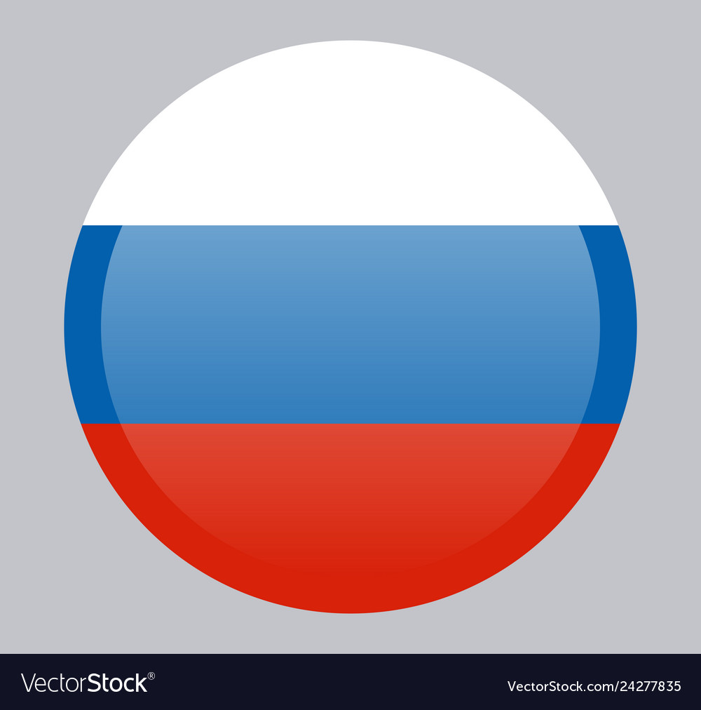 Russia flag in circle shape national colors Vector Image