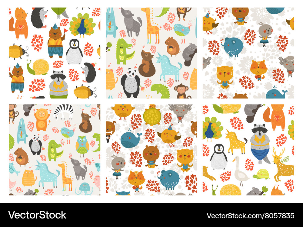 Set of animals backgrounds Royalty Free Vector Image