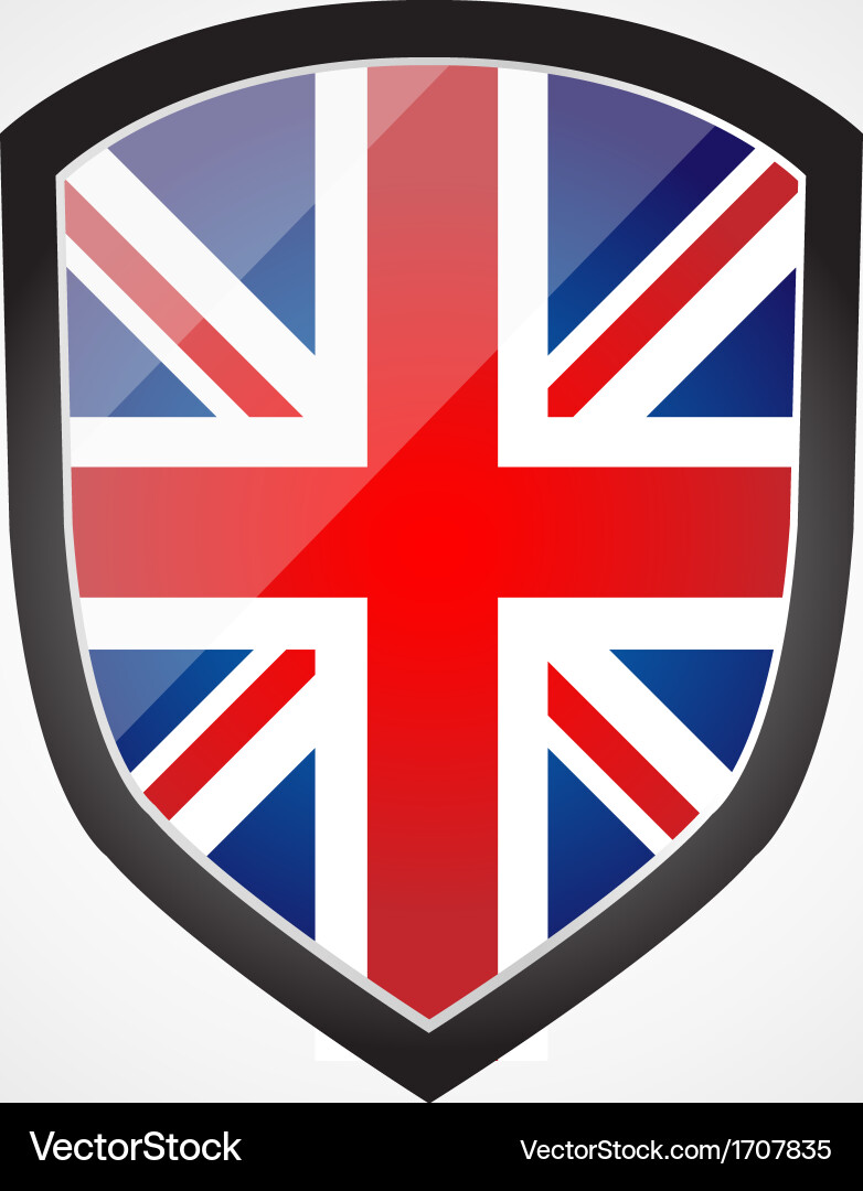 Shield with flag inside - united kingdom uk Vector Image