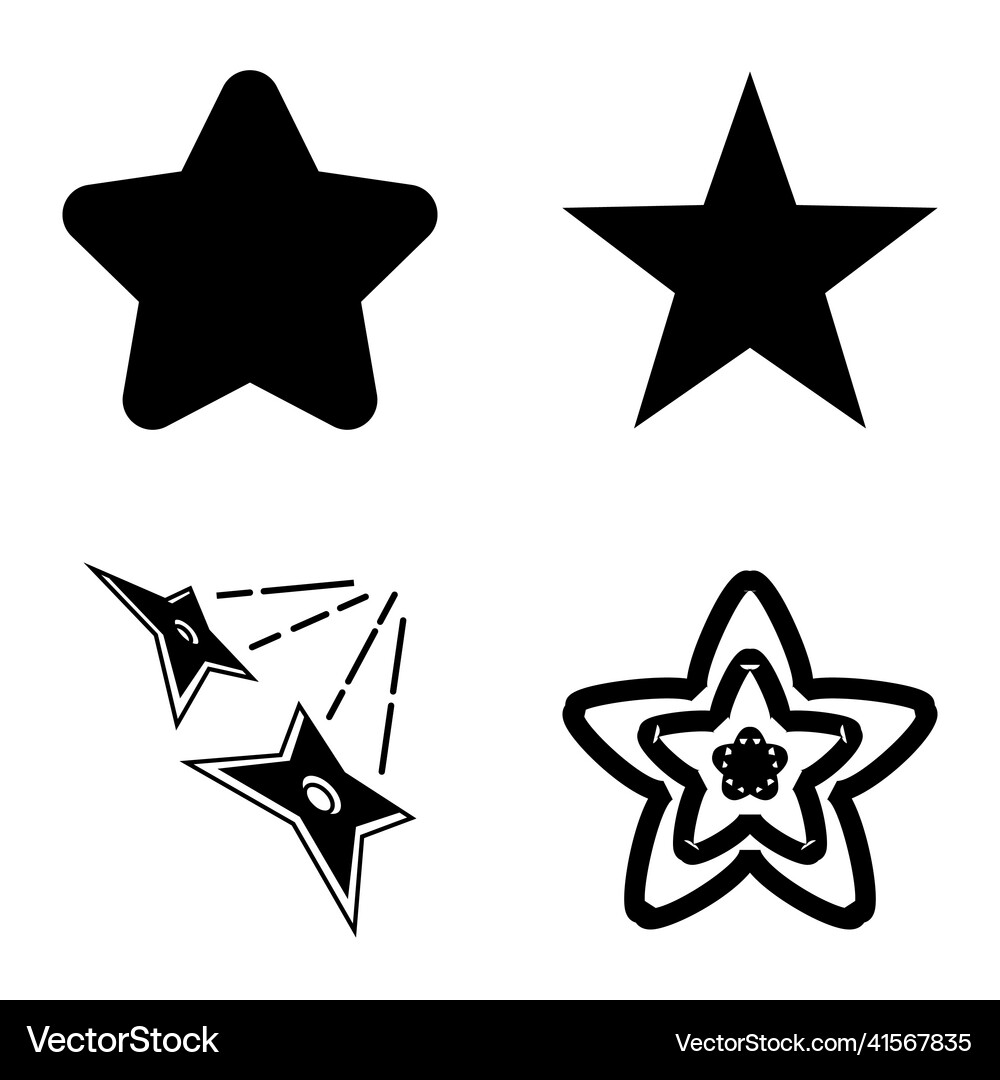 Stars1-2starfall flat icon set isolated on white Vector Image